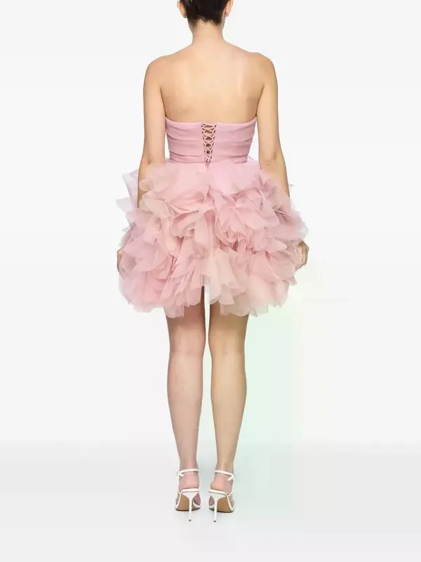 ANA RADU Strapless Ruffled Mini Dress