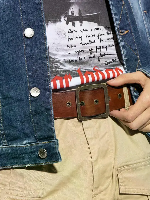 Dsquared2 Retro Buckle Leather Belt
