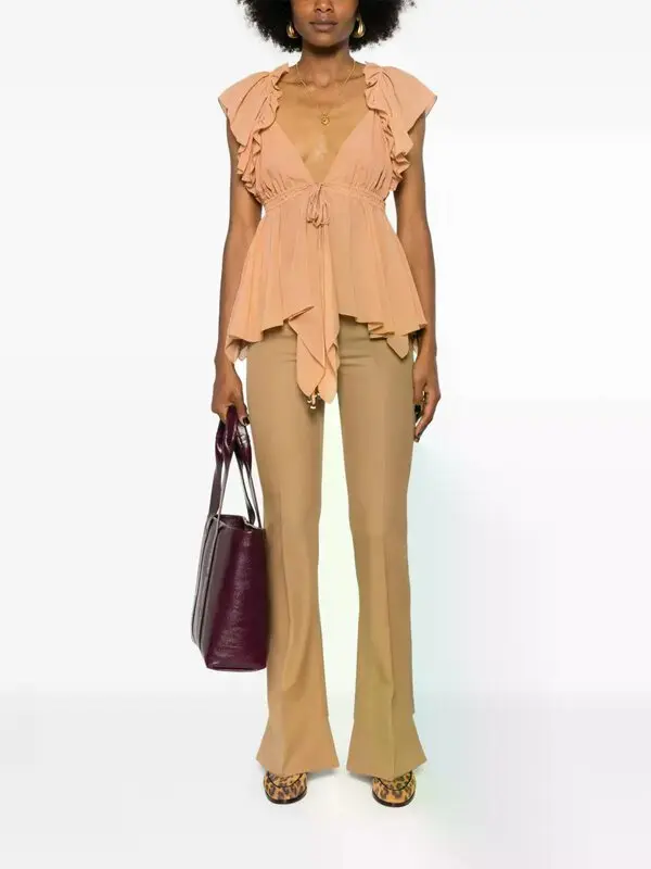 Chloé Pintuck Bootcut Trousers