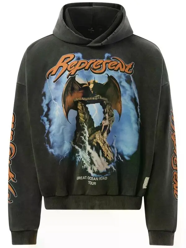 REPRESENT Graphic Print Hooded Sweatshirt