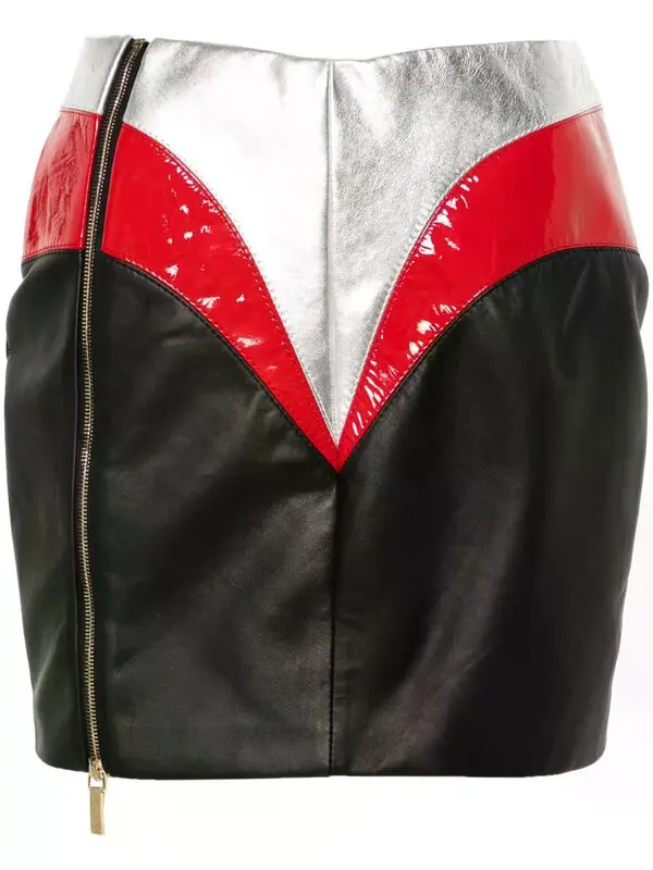 MITILIANE COUTURE Colour-block Leather Mini Skirt - Black