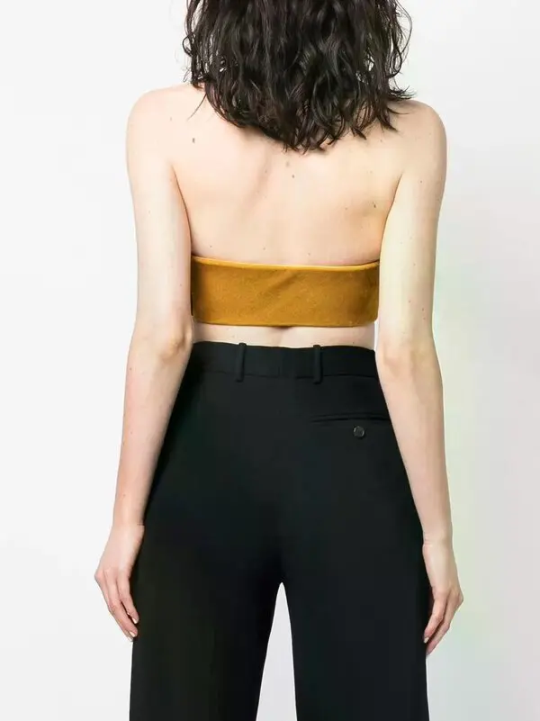 Roberto Cavalli Strapless Sweetheart Neck Cropped Top - Neutrals