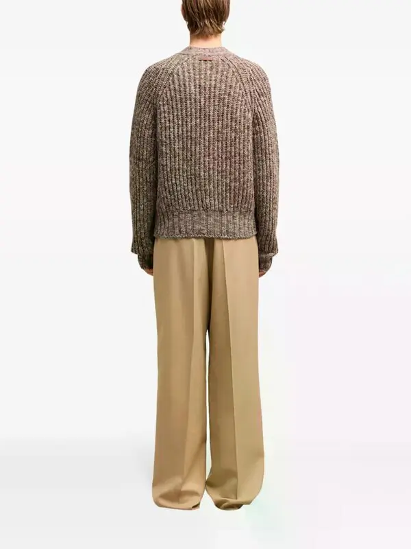 AMI Paris Ribbed Mélange Cardigan