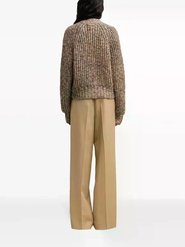AMI Paris Ribbed Mélange Cardigan