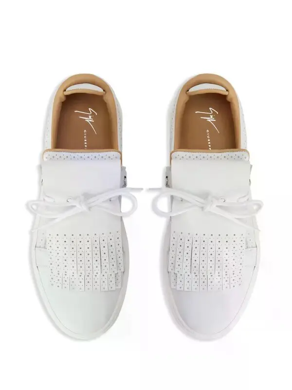 GIUSEPPE ZANOTTI Low-top Leather Trainers With Kiltie Detail