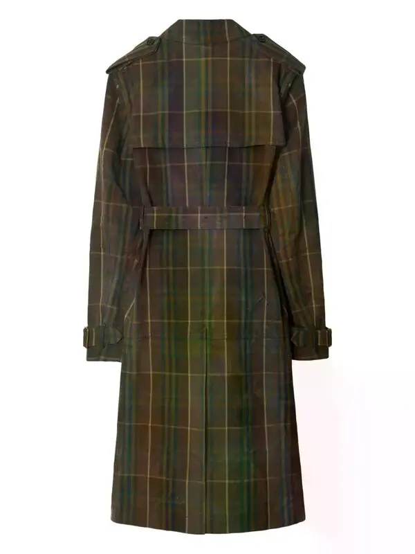 Burberry Checked Cotton Trench Coat