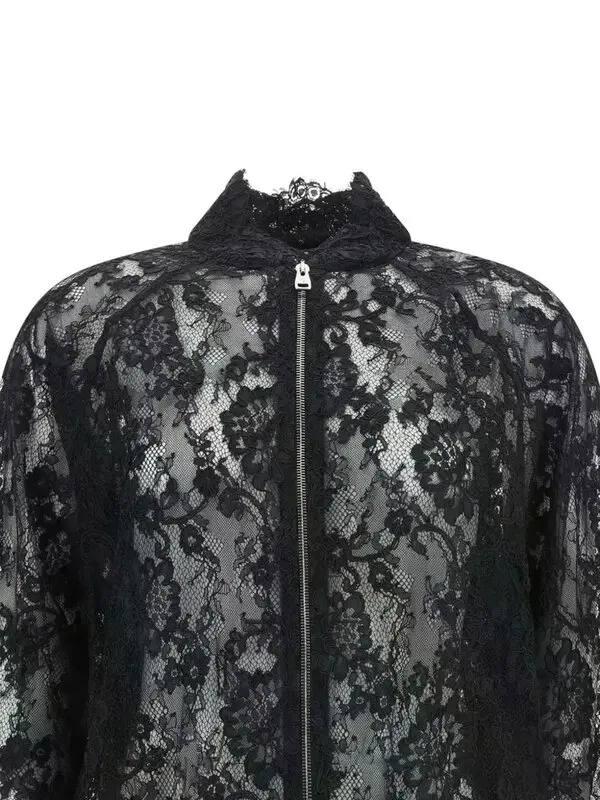 Ermanno Scervino Floral Lace Bomber Jacket - Black