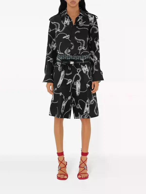 Burberry Knight Hardware Silk Shirt - Black