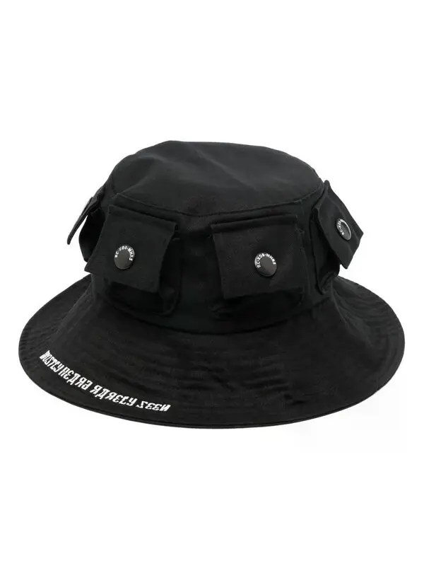 MOSTLY HEARD RARELY SEEN Logo-embroidered Cotton Bucket Hat - Black