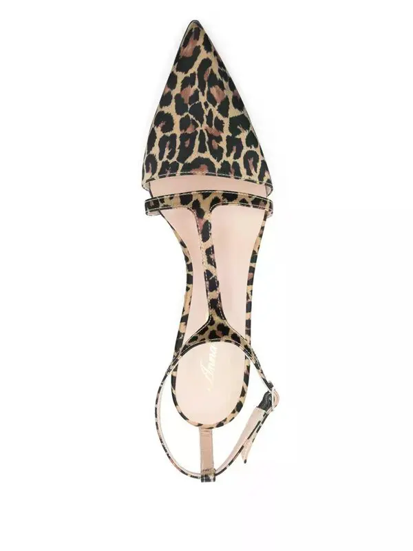 ANNA F. 45mm Leopard Print Pumps