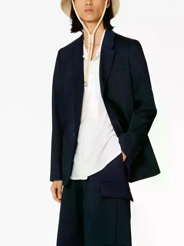 AMI Paris Single-breasted Cotton Blazer - Blue