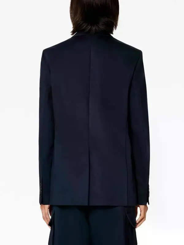AMI Paris Single-breasted Cotton Blazer - Blue