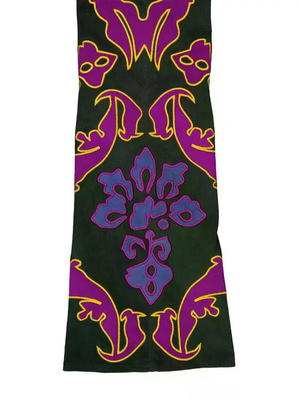 PAULA Embroidered Suede Trousers - Green