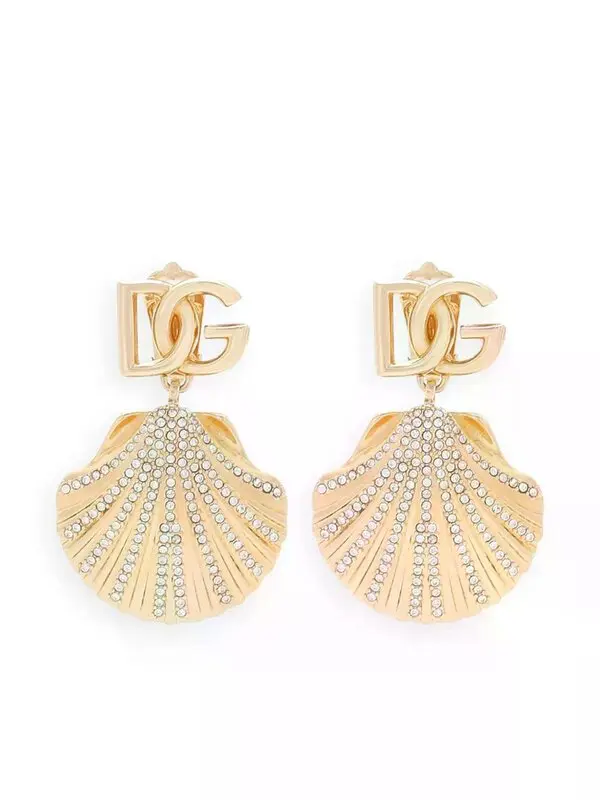 Dolce & Gabbana Dg Shell Drop Clip-on Earrings - Gold