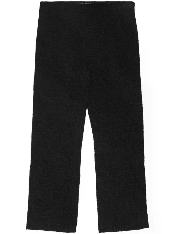 GANNI Textured Cropped Trousers - Black