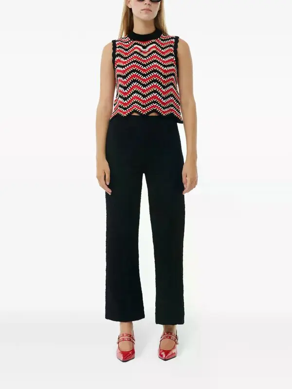 GANNI Textured Cropped Trousers