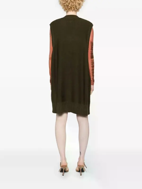 MAISON MARGIELA Khaki Virgin Wool Blend Knitted Minidress