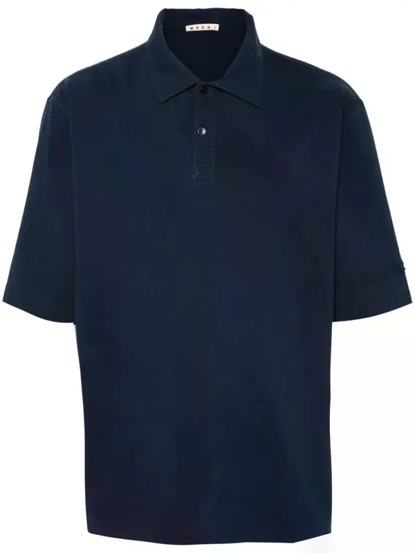 Marni Logo-patch Polo Shirt - Blue