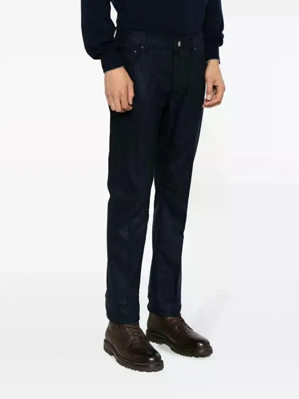 Jacob Cohen Slim-cut Flannel Trousers - Blue