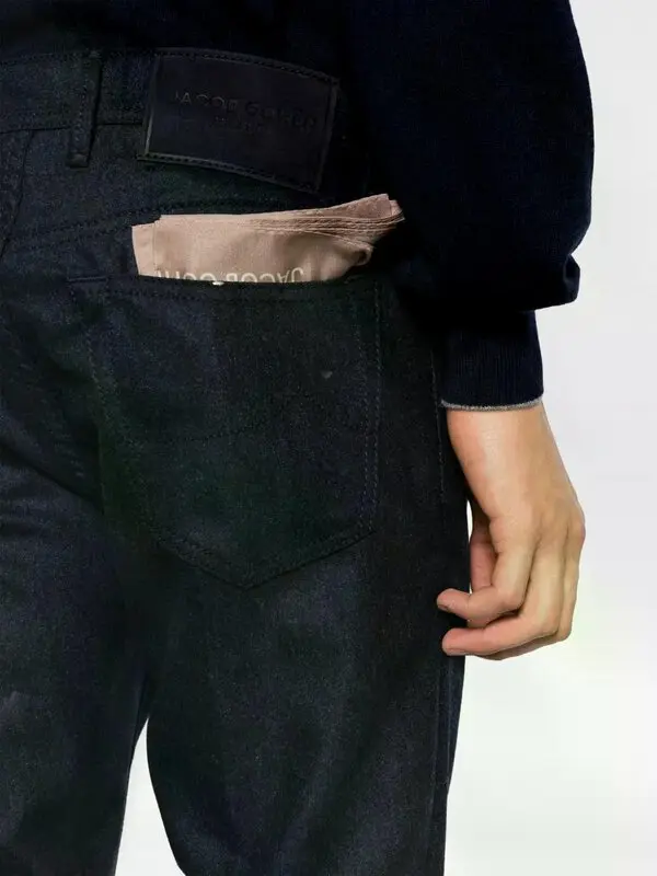 Jacob Cohen Slim-cut Flannel Trousers - Blue