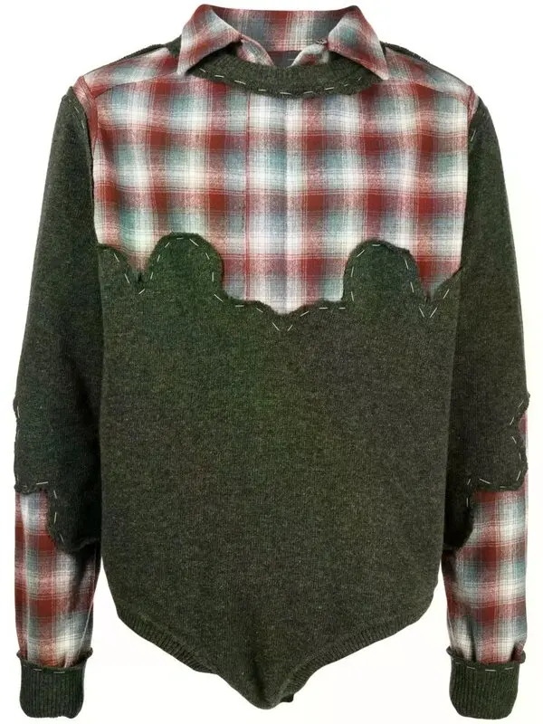 MAISON MARGIELA X Pendleton Panelled Jumper - Green