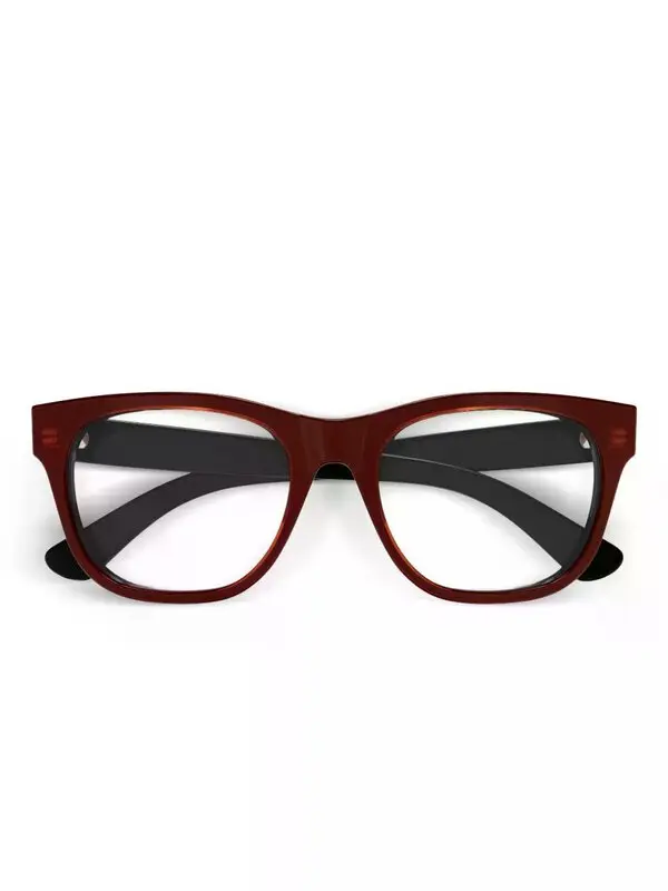 Gucci Logo Lettering Square Frame Glasses - Red