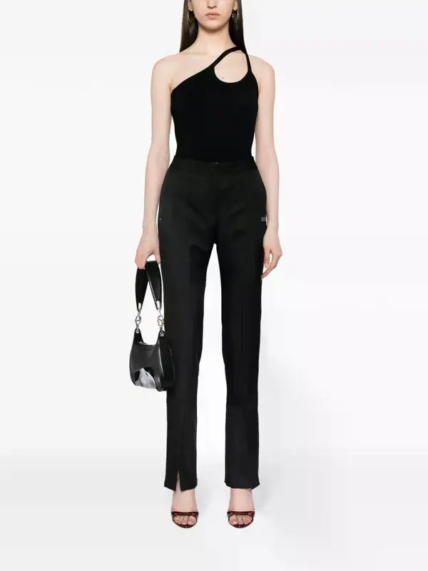 Off-White Slitted Twill Trousers - Black