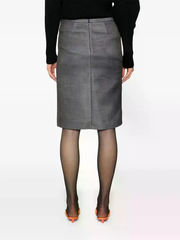 Philosophy Di Lorenzo Serafini Mid-rise Midi Skirt With Dart Detailing And Side Slit