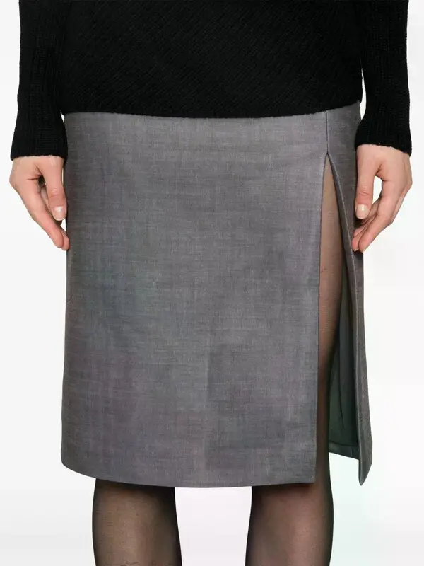 Philosophy Di Lorenzo Serafini Mid-rise Midi Skirt With Dart Detailing And Side Slit