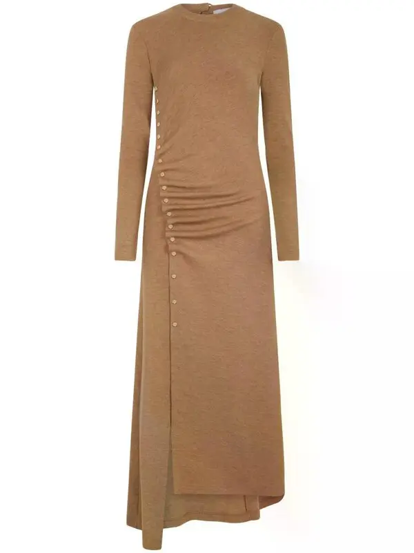 Rabanne Asymmetric Long-sleeve Dress