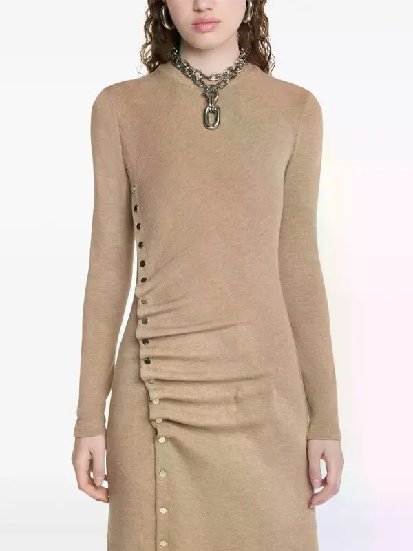 Rabanne Asymmetric Long-sleeve Dress