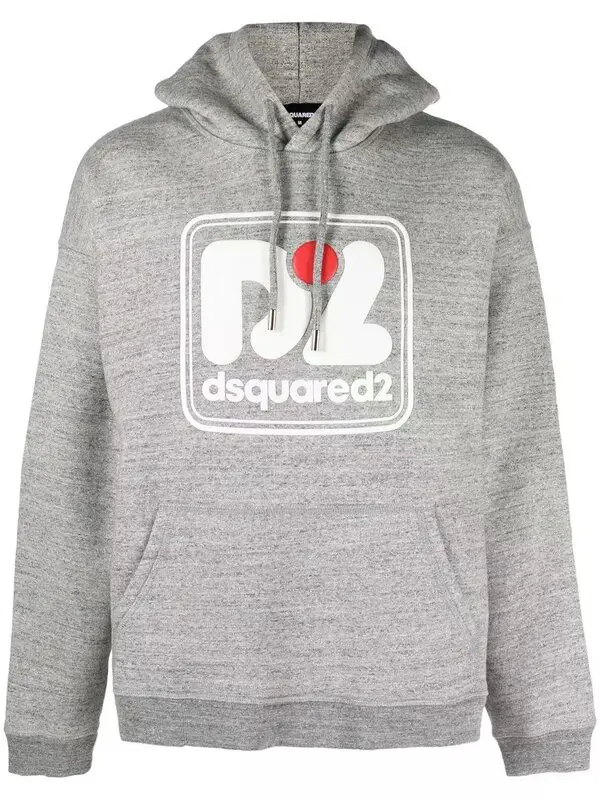 Dsquared2 Logo-print Cotton Hoodie - Grey