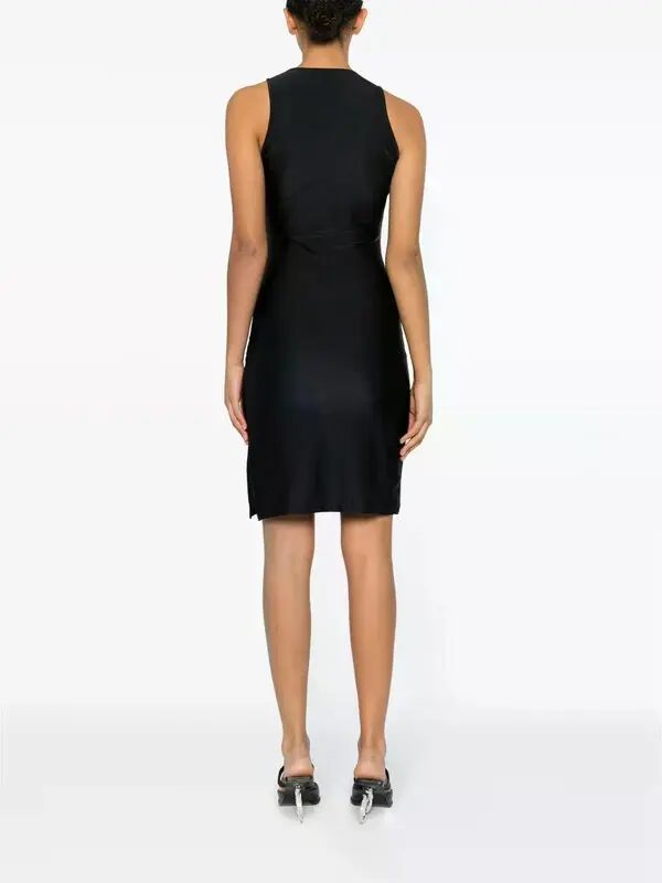 Coperni Asymmetrical V-neck Jersey Dress With Silver-tone Hardware