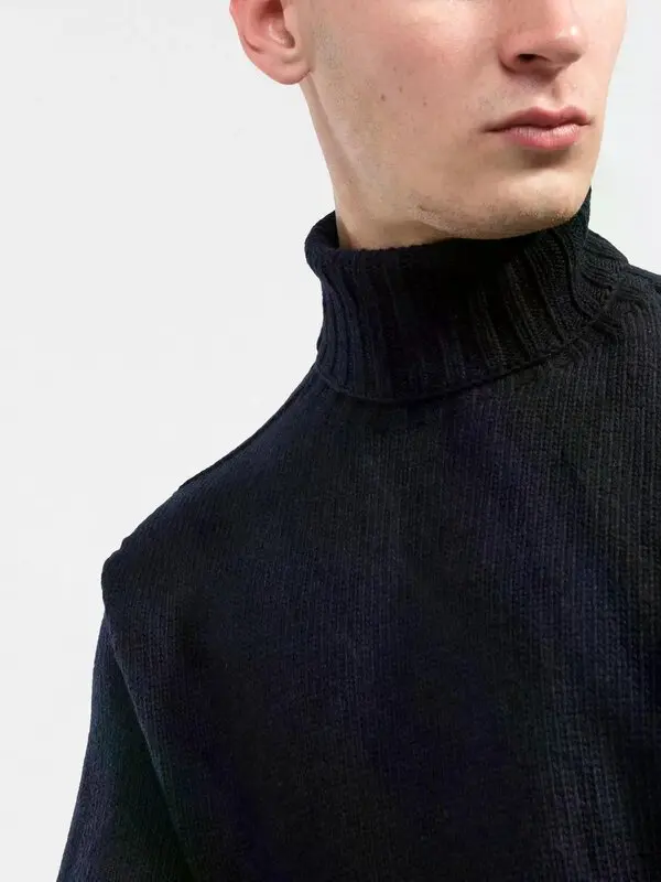 Palm Angels Logo-knit Roll-neck Jumper