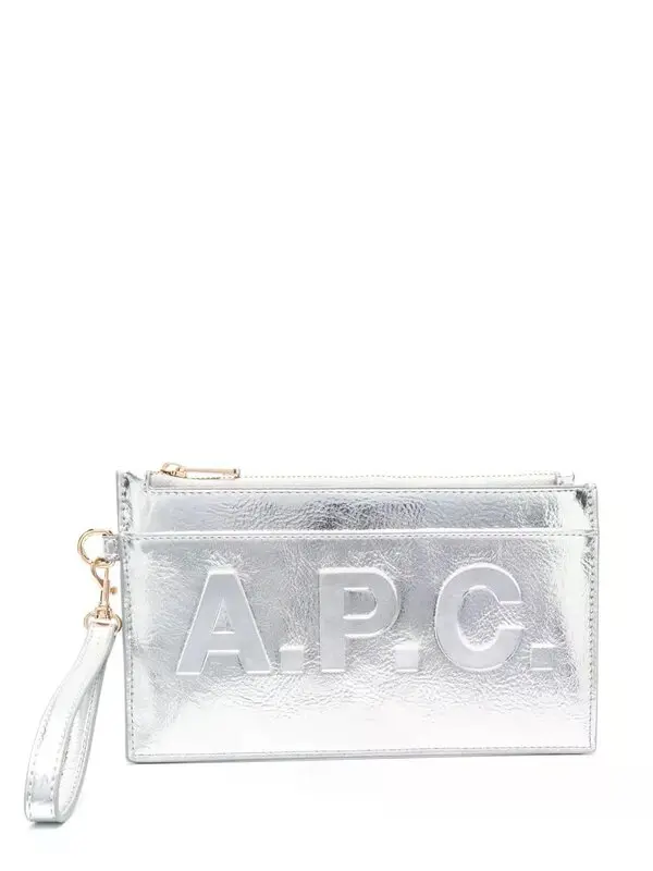 A.p.c. Metallic Leather Zip-up Clutch