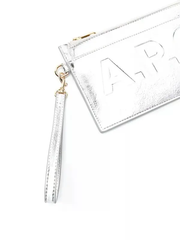 A.p.c. Metallic Leather Zip-up Clutch