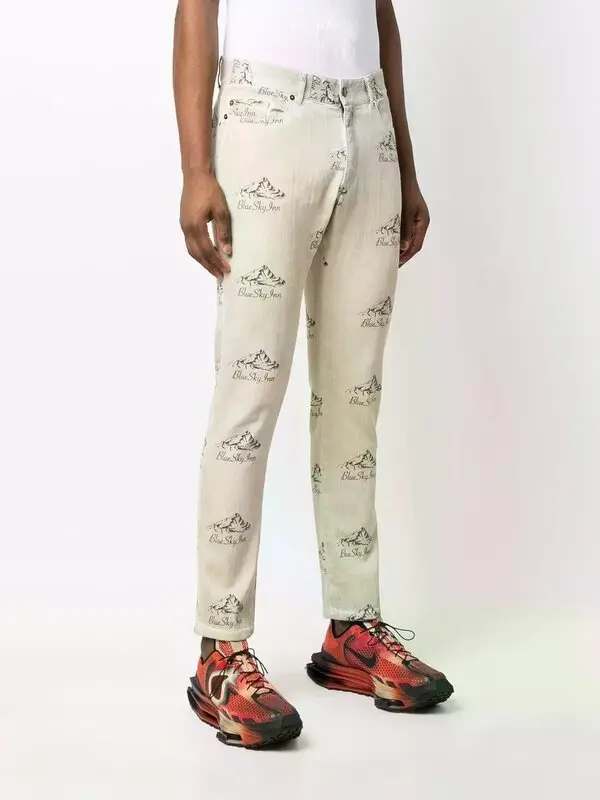 BLUE SKY INN Logo Print Cotton Blend Trousers