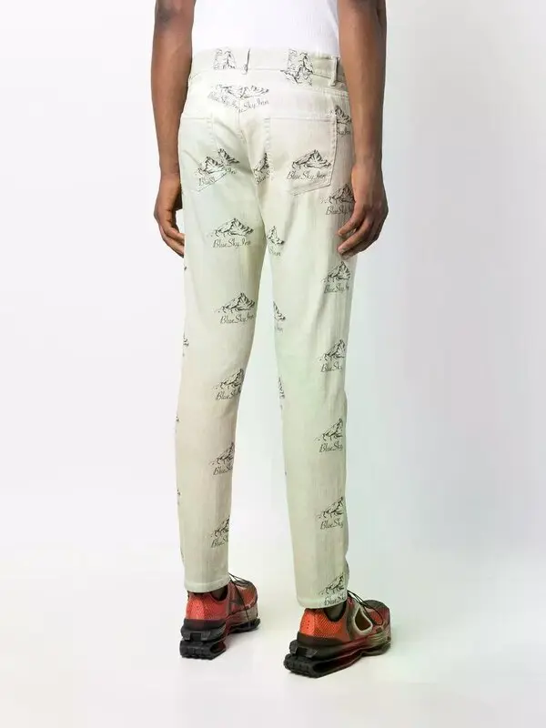 BLUE SKY INN Logo Print Cotton Blend Trousers