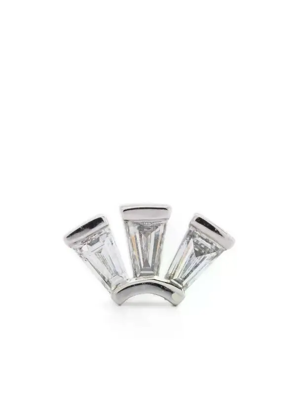 MARIA BLACK 14k White Gold Modular Fan Diamond Stud Earring - Silver