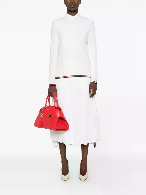 Thom Browne Cashmere Jumper With Striped Border Detail