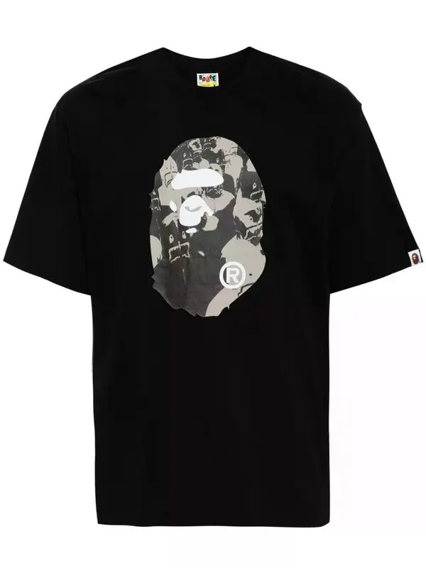 A BATHING APE Graphic Print T-shirt - Black