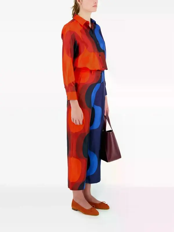 PAULA Sonia Wave-print Silk Trousers