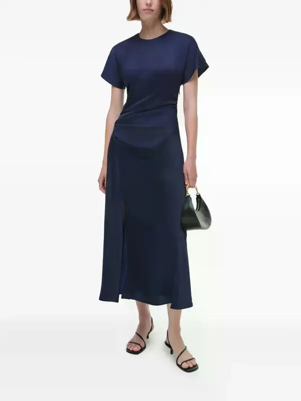 Simkhai Draped Midi Dress With Front Slit