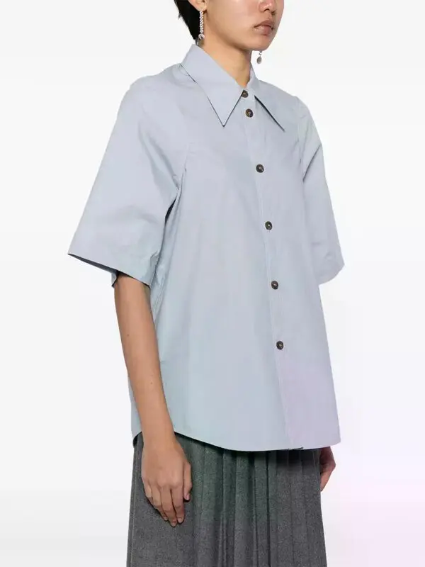 LOW CLASSIC Pointed-collar Cotton Shirt