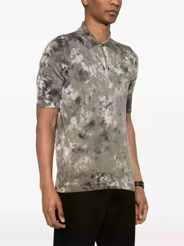 Avant Toi Abstract-print Ribbed Polo Shirt