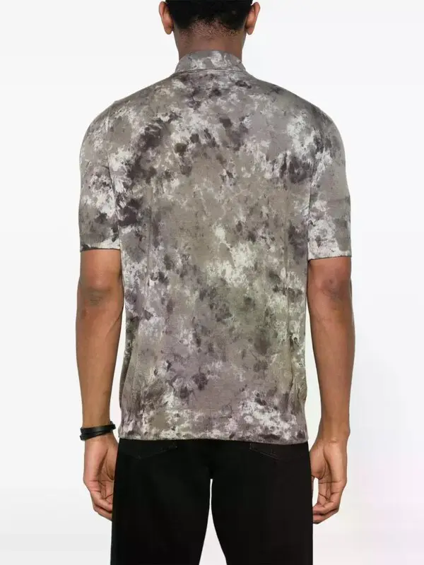 Avant Toi Abstract-print Ribbed Polo Shirt