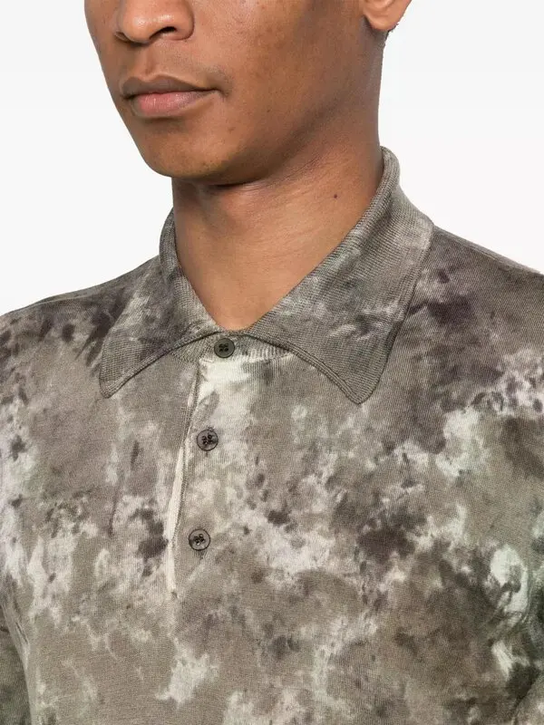 Avant Toi Abstract-print Ribbed Polo Shirt