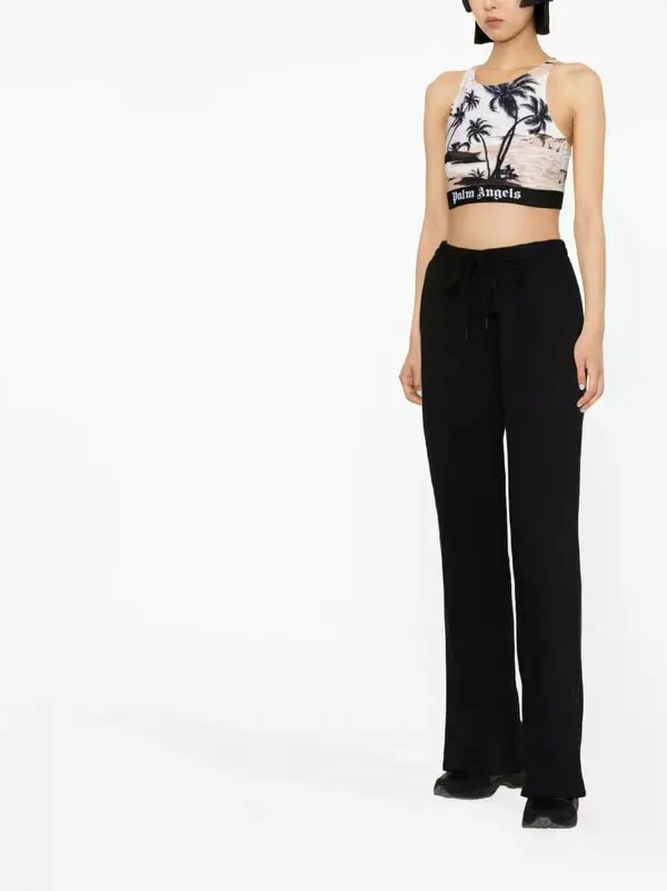 Palm Angels Palm-print Cropped Top