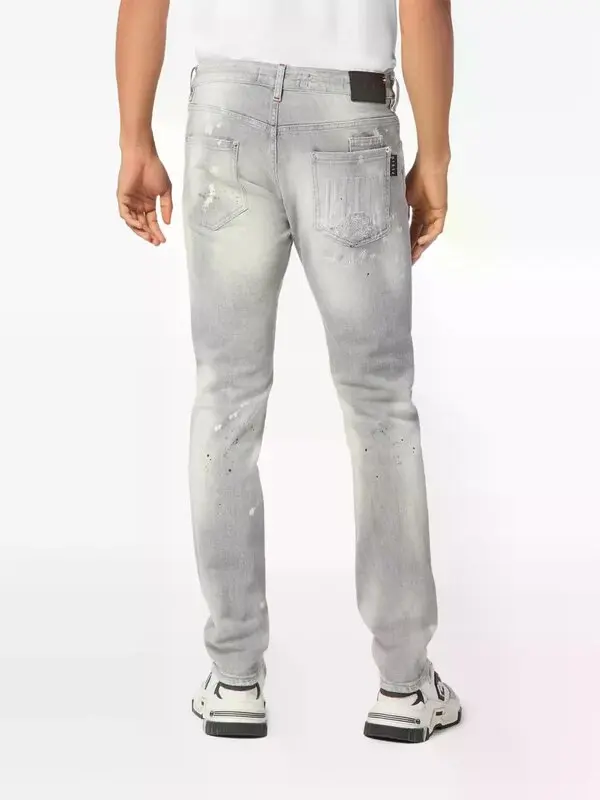 Philipp Plein Racing Club Jeans Light Paint Splatter Detail