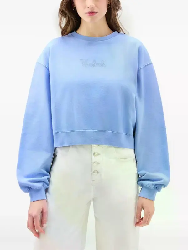 Woolrich Logo Embroidered Cotton Sweatshirt - Blue